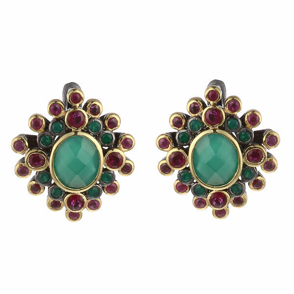 Серьги, серебро, 925 проба, агат