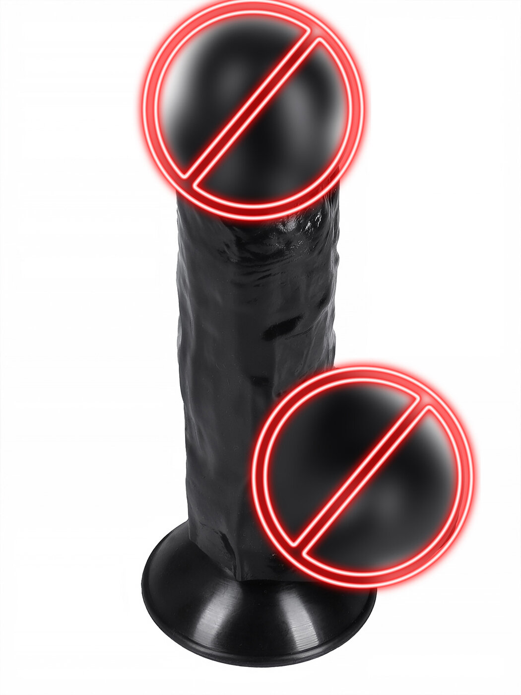 Фаллоимитатор Джага-Джага на присоске #5, Чёрный, Рабочая длина 14 СМ