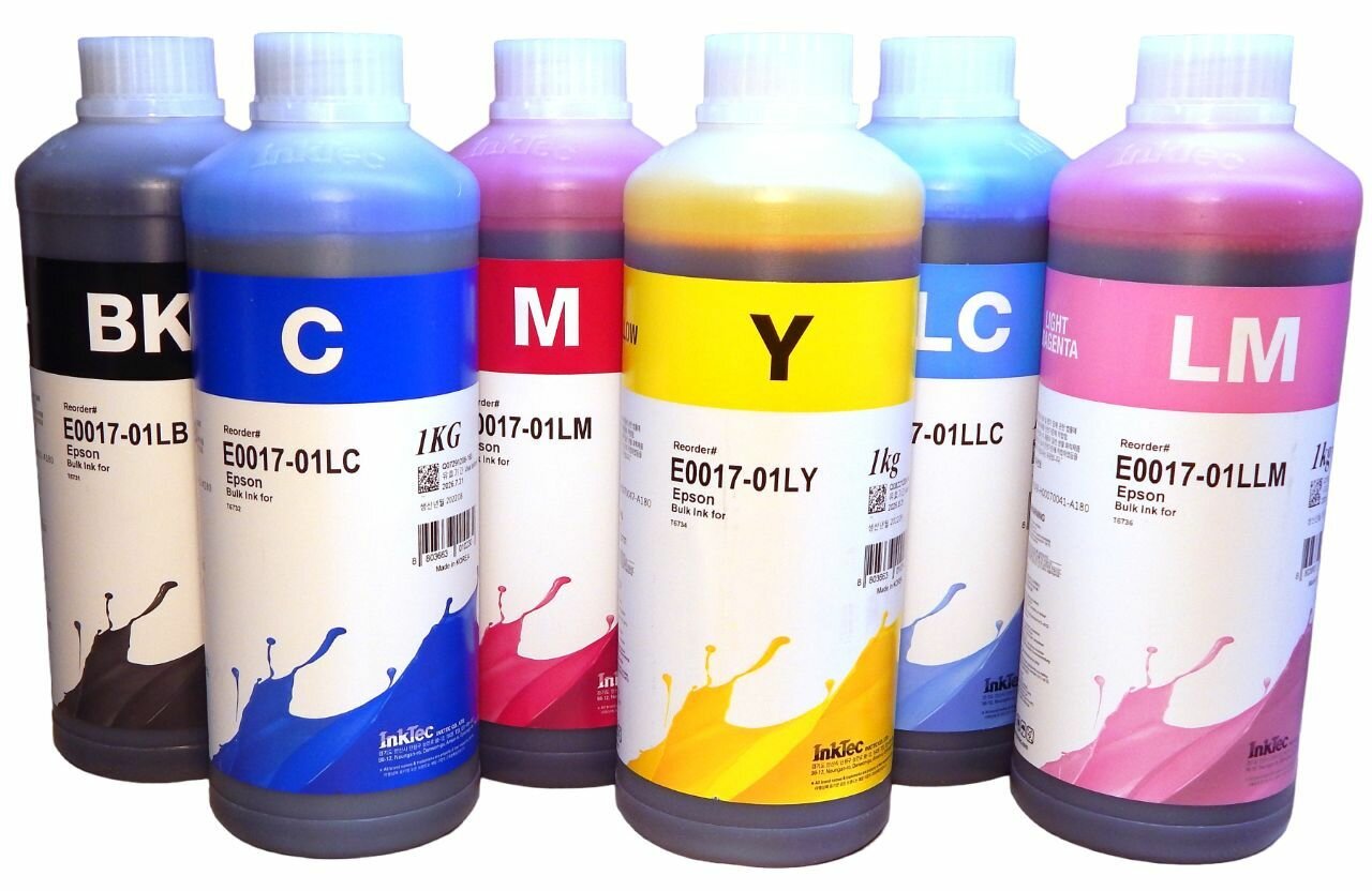 Чернила InkTec - Набор 6 цветов E0017 по 1 литру