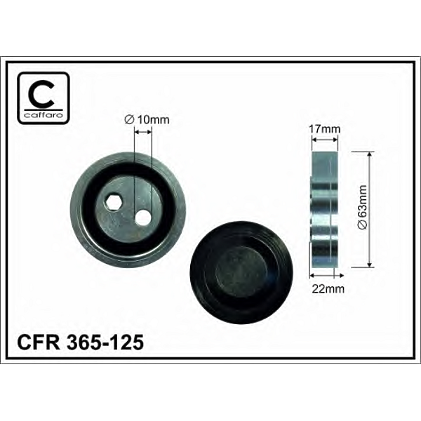 CAFFARO 365-125 (059260523A / 059260523B / 59260523) ролик натяж-ля ремня