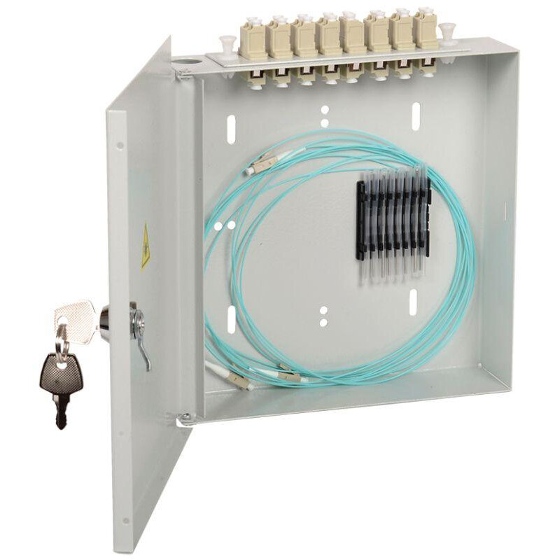 Кросс укомплектованный настенный LC (duplex) 8 портов (OS2) ITK, IEK FOBX8-N-8LCUD09 (1 шт.)