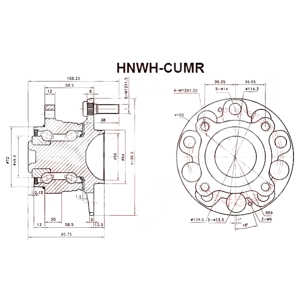 ASVA HNWHCUMR (42200TA0A51) ступица колеса задн. Honda (Хонда) Accord (Аккорд) cu2 2008-