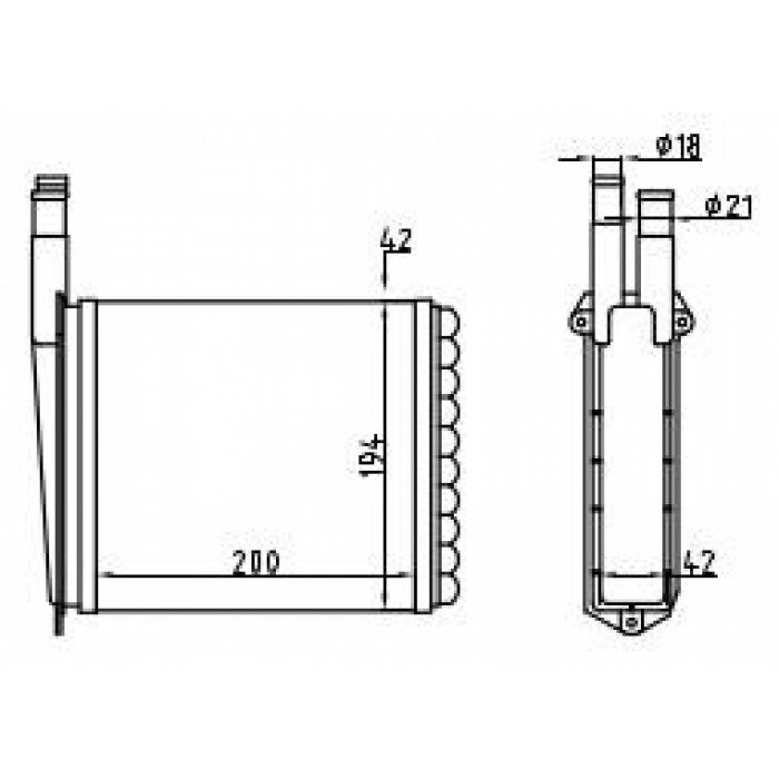 Радиатор печки 1117-1119 Калина алюминиевый 1118-8101060 WONDERFUL