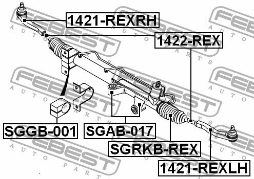 Проставка рулевой рейки SGGB001 [13], SGGB001 FEBEST SGGB-001