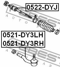 Наконечник рулевой левый, 0521DY3LH FEBEST 0521-DY3LH