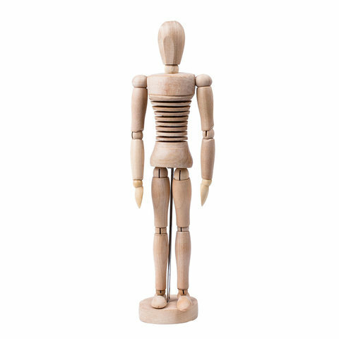 Манекен художественный гибкий, BRAUBERG ART CLASSIC, мужской, дерево, высота 30 см, 191293