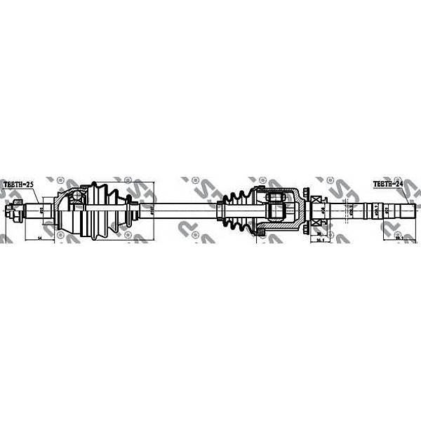 GSP 217019 (46307678) привод правый 928mm\ Fiat (Фиат) doblo 1.3 / 1.9jtd 01