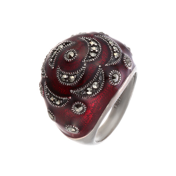 Кольцо, серебро, 925 проба, марказит