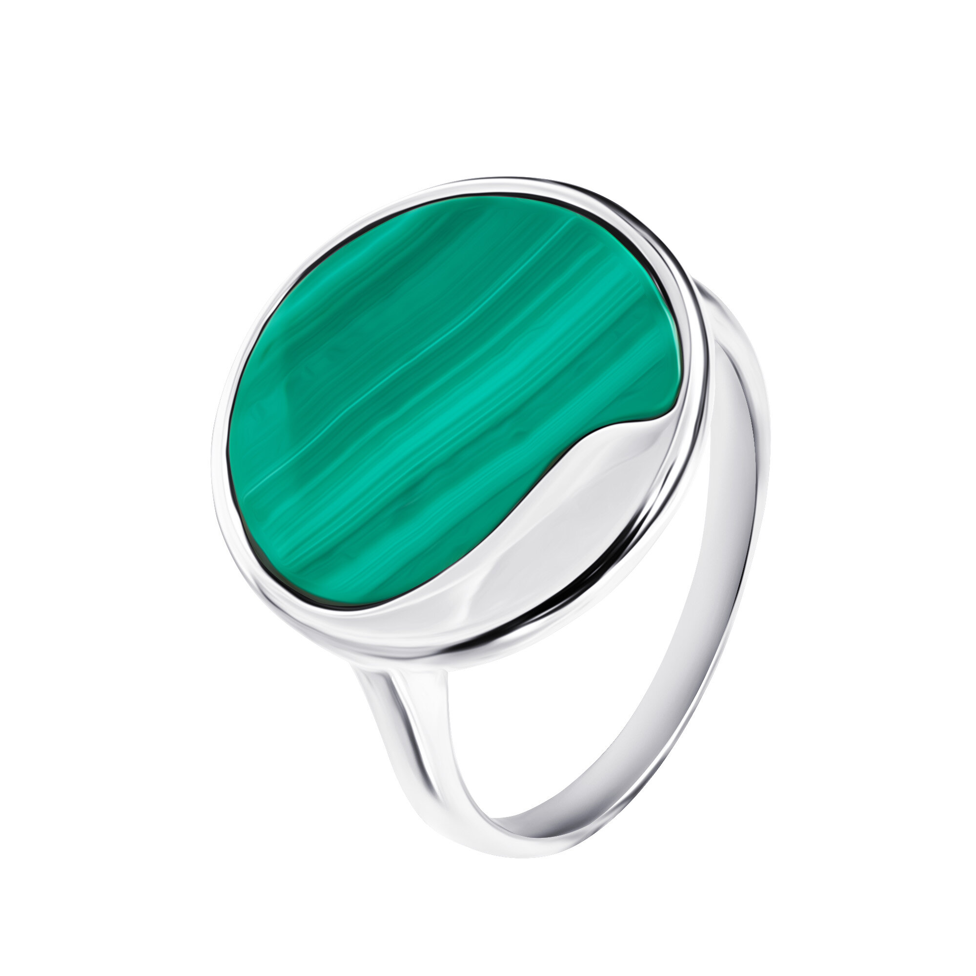 Кольцо, серебро, 925 проба, малахит