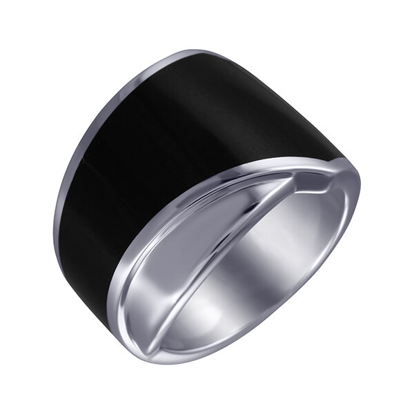 Кольцо широкое, серебро, 925 проба, родирование, эмаль