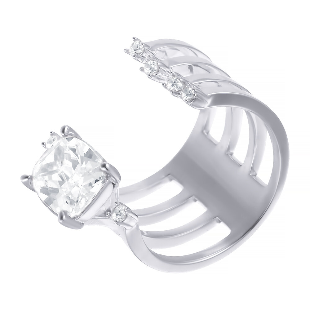 Кольцо, серебро, 925 проба, циркон