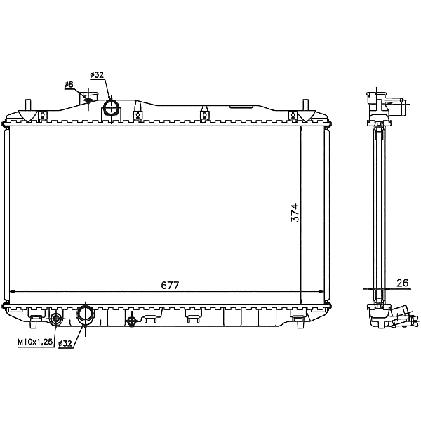 STELLOX 10-26675-SX (1026675_SX / 19010RSAG01 / 19010RSJE01) радиатор системы охлаждения\ Honda (Хонда) Civic (Цивик)