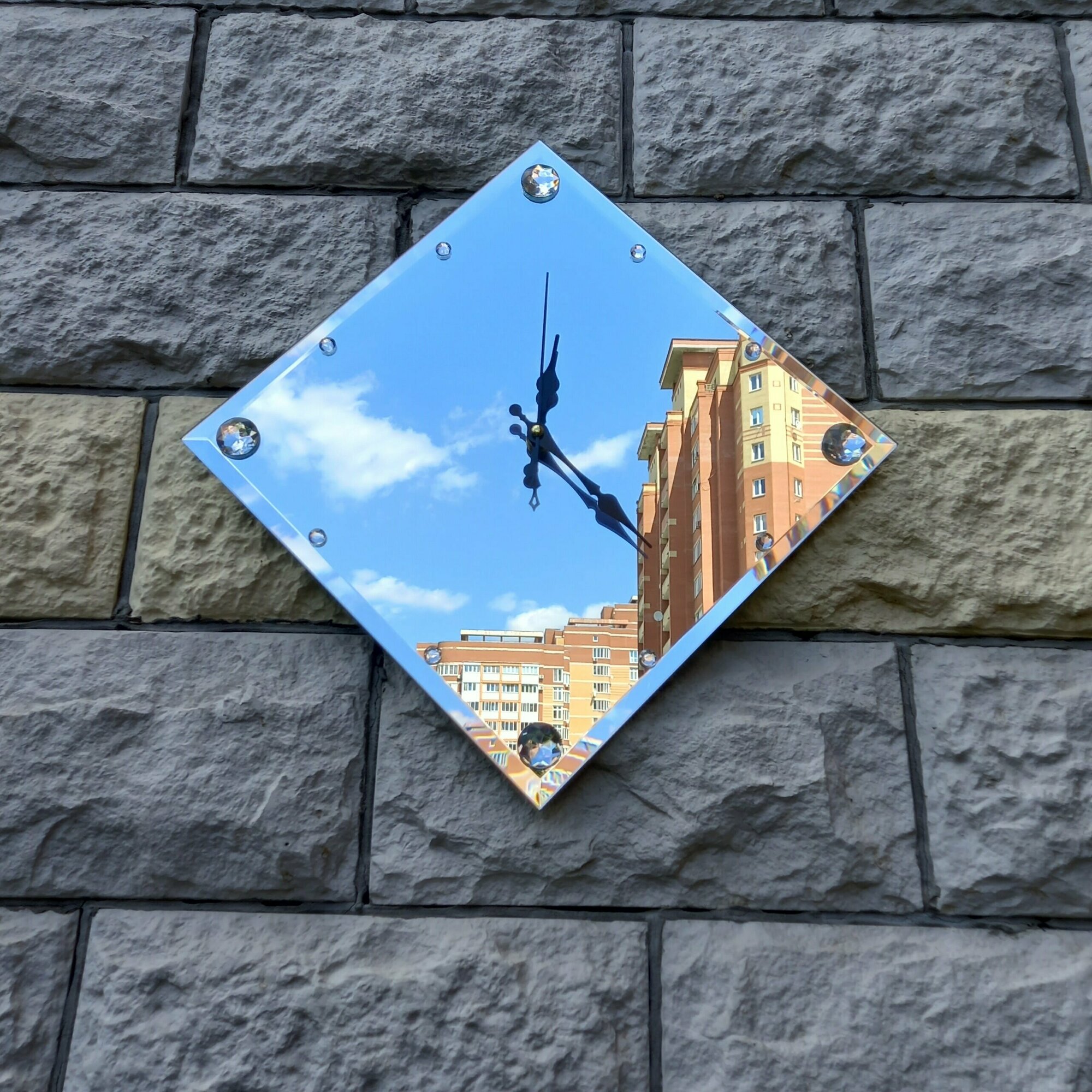 Часы настенные зеркальные Кристалл круг