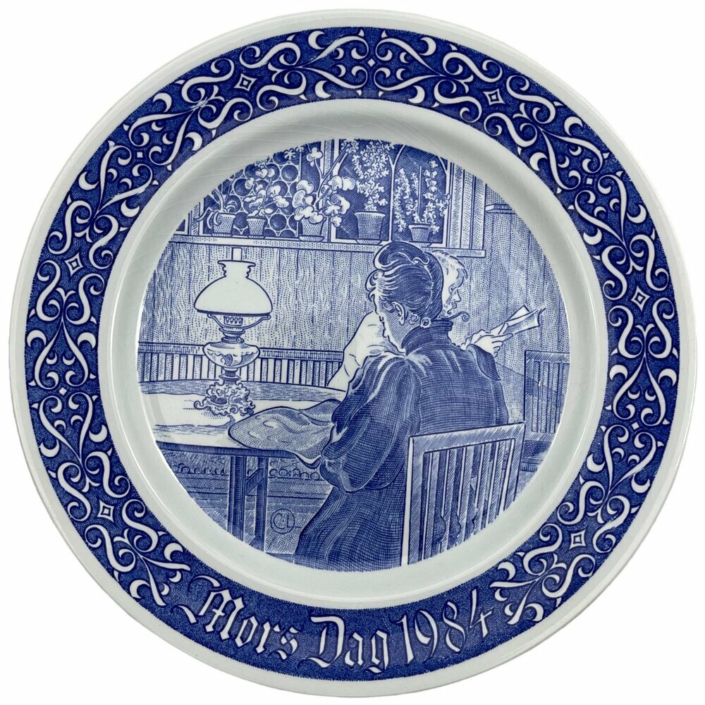 Тарелка декоративная "Мамин день", 21 см, фарфор, 1984 г, Rörstrand, Швеция