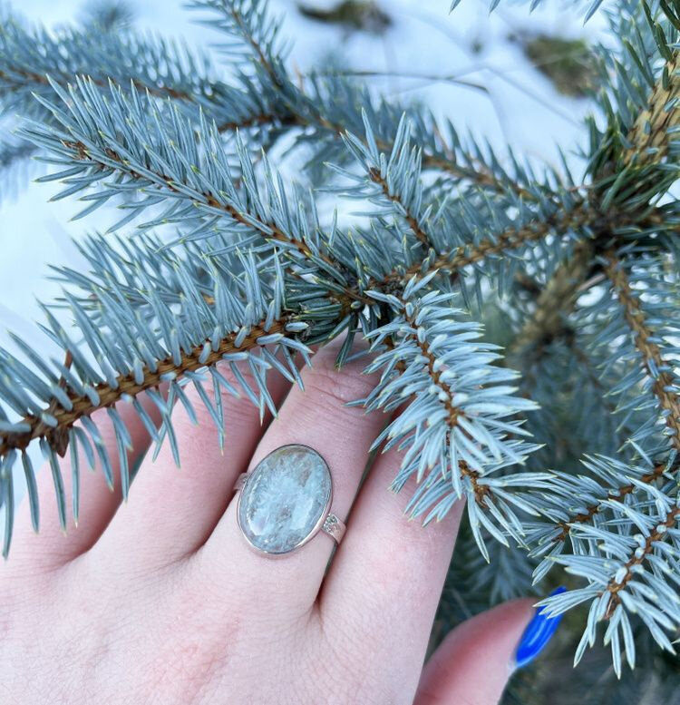 Кольцо, аквамарин