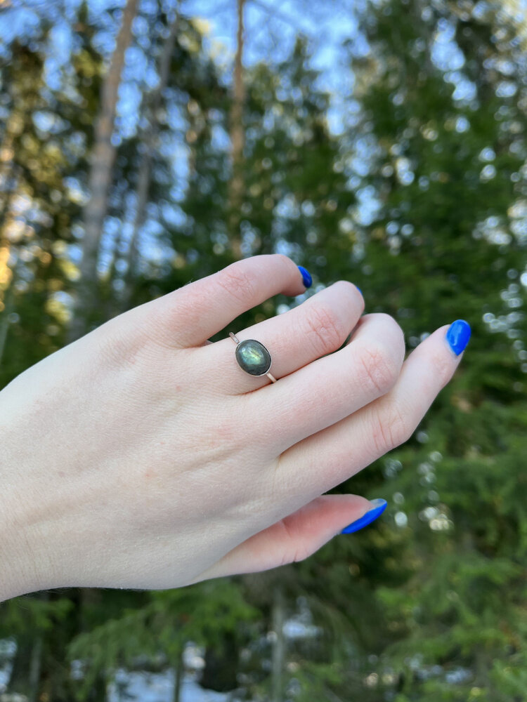 Кольцо, лабрадорит