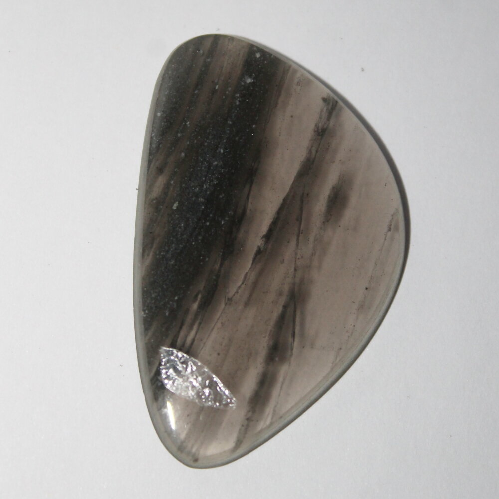 Обсидиан кабошон, натуральный камень, 47х29х4 мм, Армения, "True Stones"