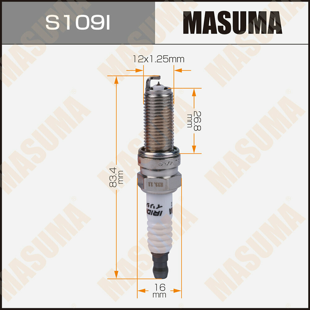 Свеча зажигания Masuma S109I Iridium (LKR7BGPS)