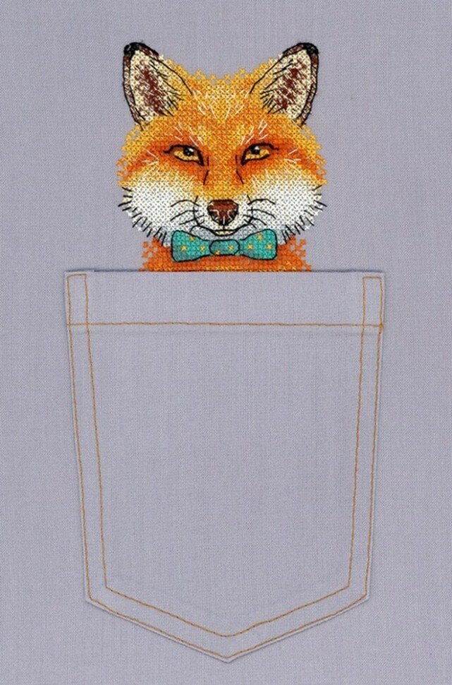 Набор для вышивания Жар-Птица #В-242 Хитрый лис, Счетный крест, 9 x 8 см