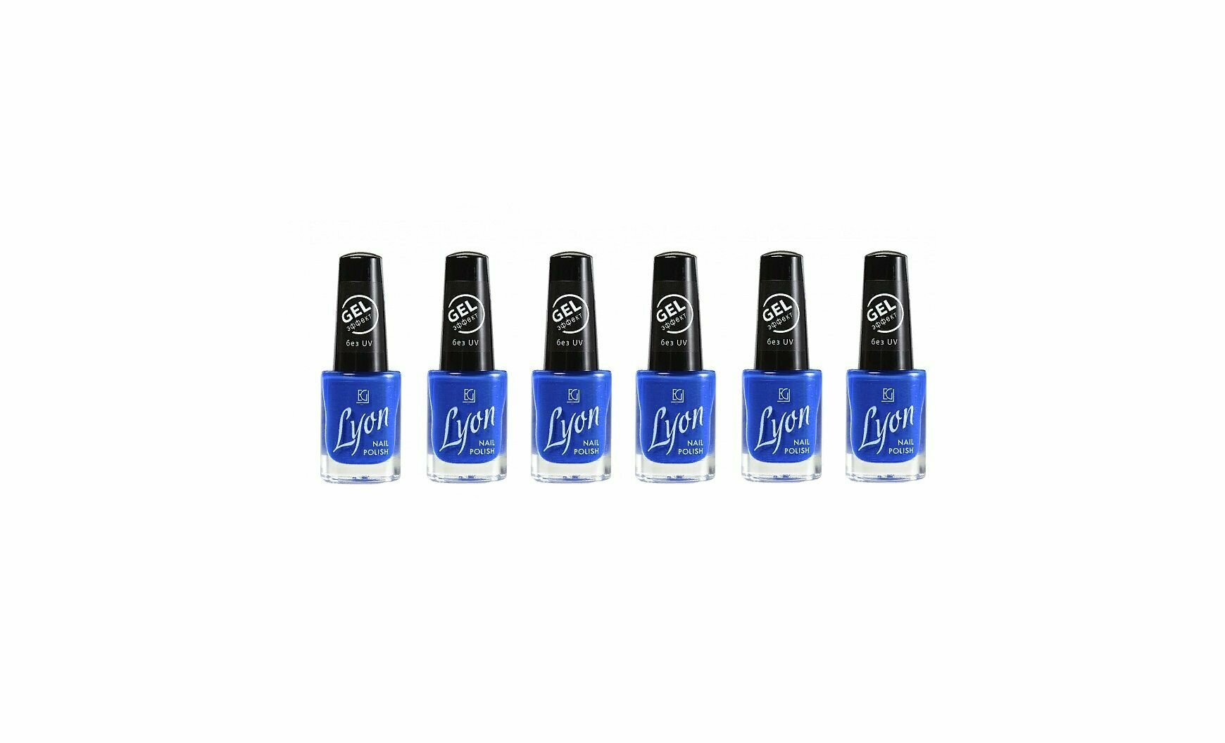 Lyon Лак для ногтей "Гель эффект", №90 Ультрамарин, 6 мл, 6 штук