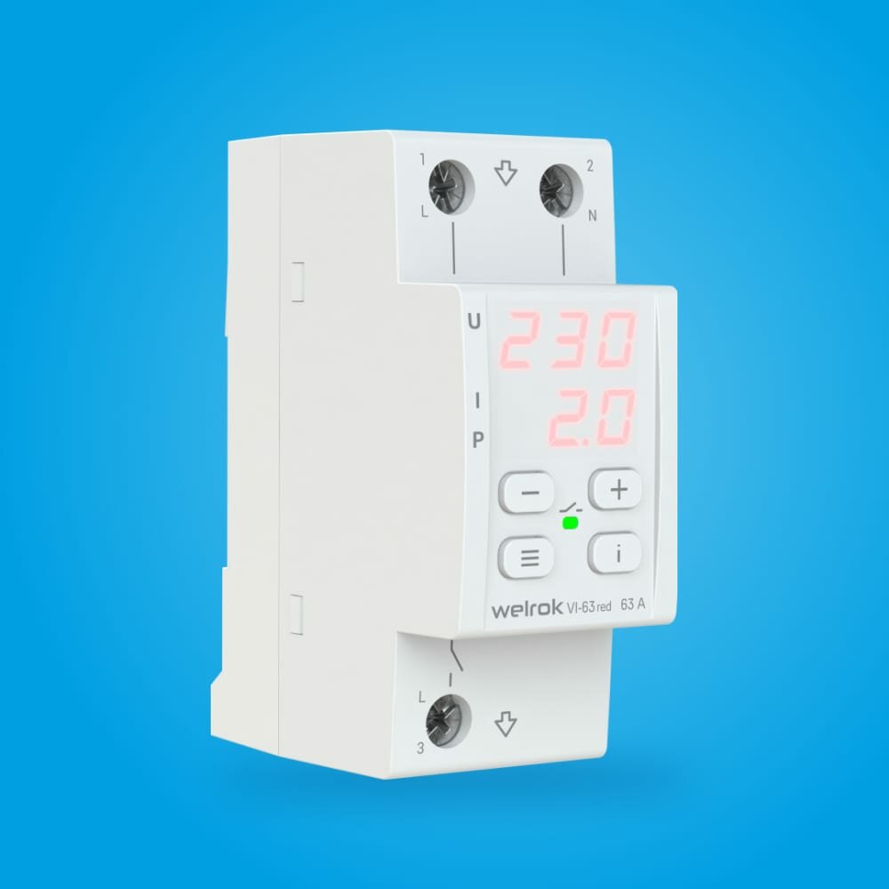 Реле напряжения Welrok c контролем тока vi-63 red 4660251140281