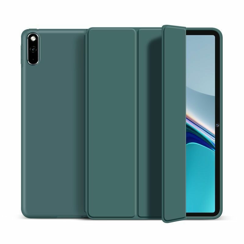 Чехол-обложка MyPads iL Sottile для Huawei MatePad 11.5 ультратонкий, трансформируется в подставку, силиконовый зеленый