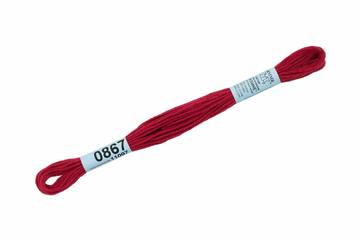 Мулине GAMMA нитки для вышивания 8м. 0867 темно-красный, 1 штука.