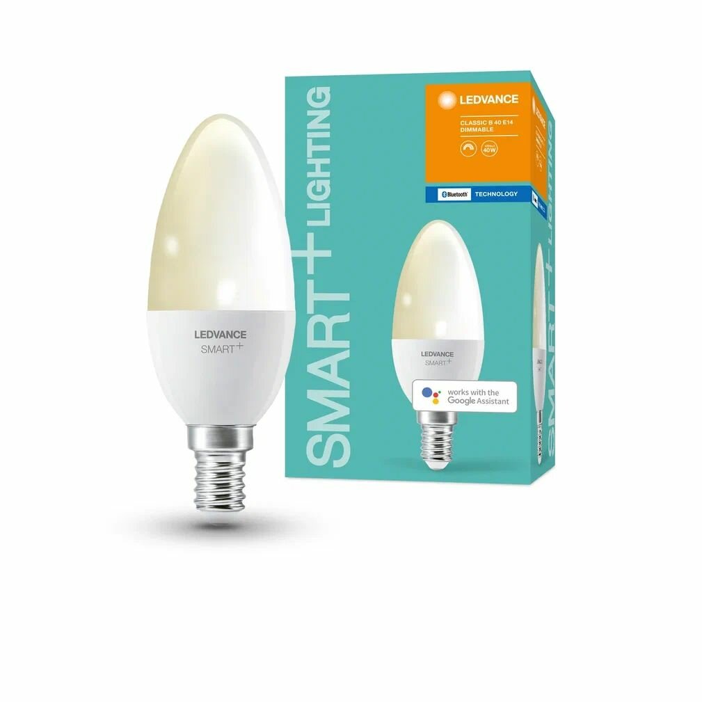 Умная лампочка светодиодная LEDVANCE / OSRAM SMART+ B, E14, 5Вт, 2700К, 470лм, теплый свет, диммируемая