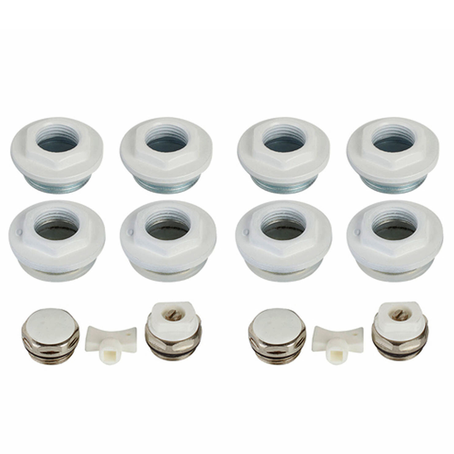 Набор присоединительный (685641) 1" х 1/2" для радиатора 7 предметов белый (2 шт.)