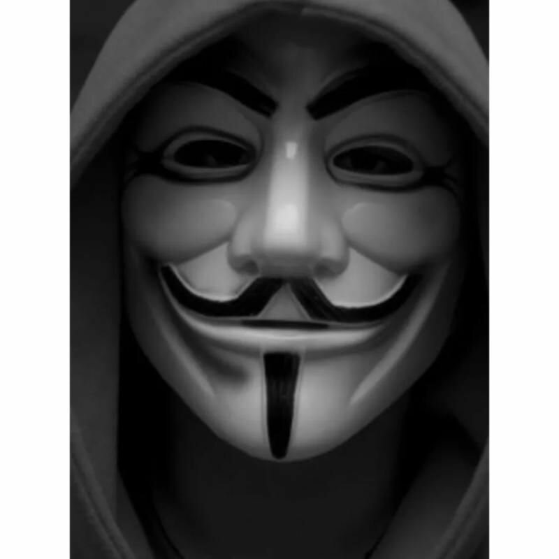 Маска Гая Фокса "Анонимус", ABS-пластик, универсальная, белая