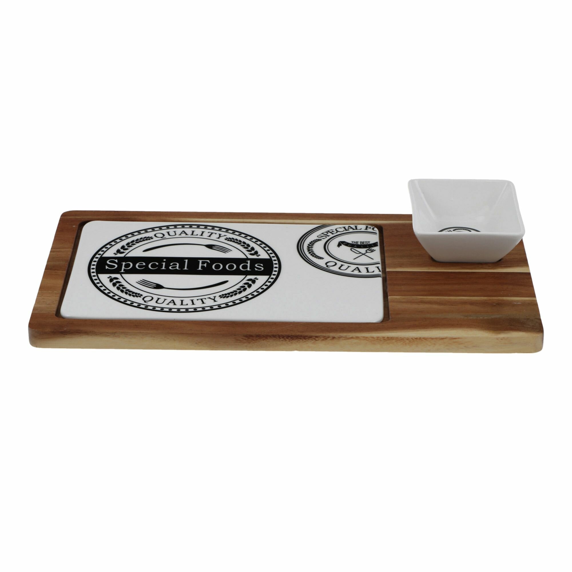 Блюдо доска 36x19см с емкостью для закусок Gujin, блюдо сервировочное