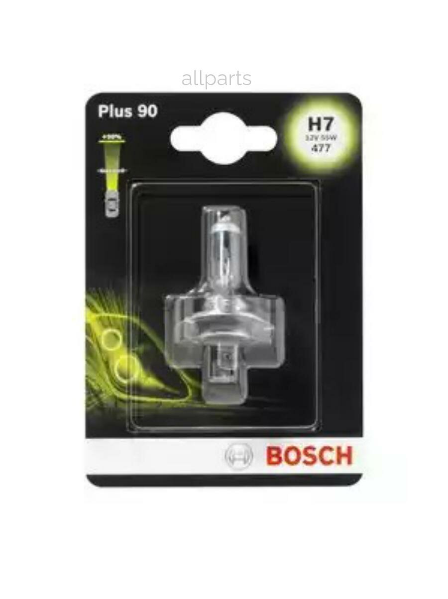 BOSCH 1 987 301 078 Лампа 12v 55w h7 plus 90 (блистер 1шт)