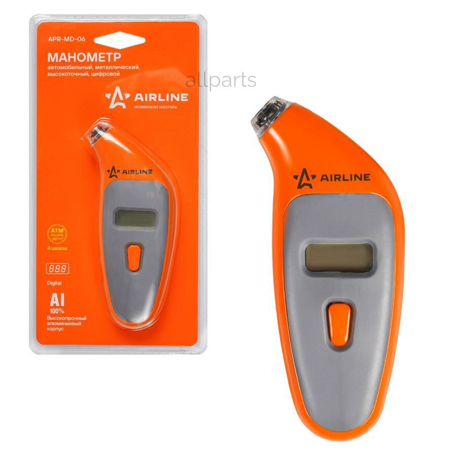 AIRLINE APR-MD-06 Манометр цифровой металлический с подсветкой 7 АТМ