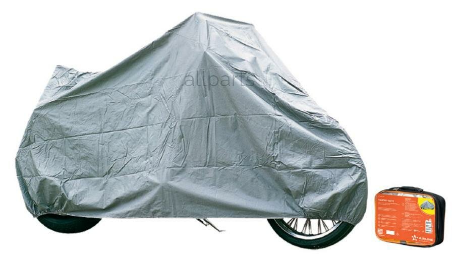 AIRLINE ACMC05 Чехол-тент на мотоцикл защитный, размер М (225х90х110см), цвет серый, универсальный