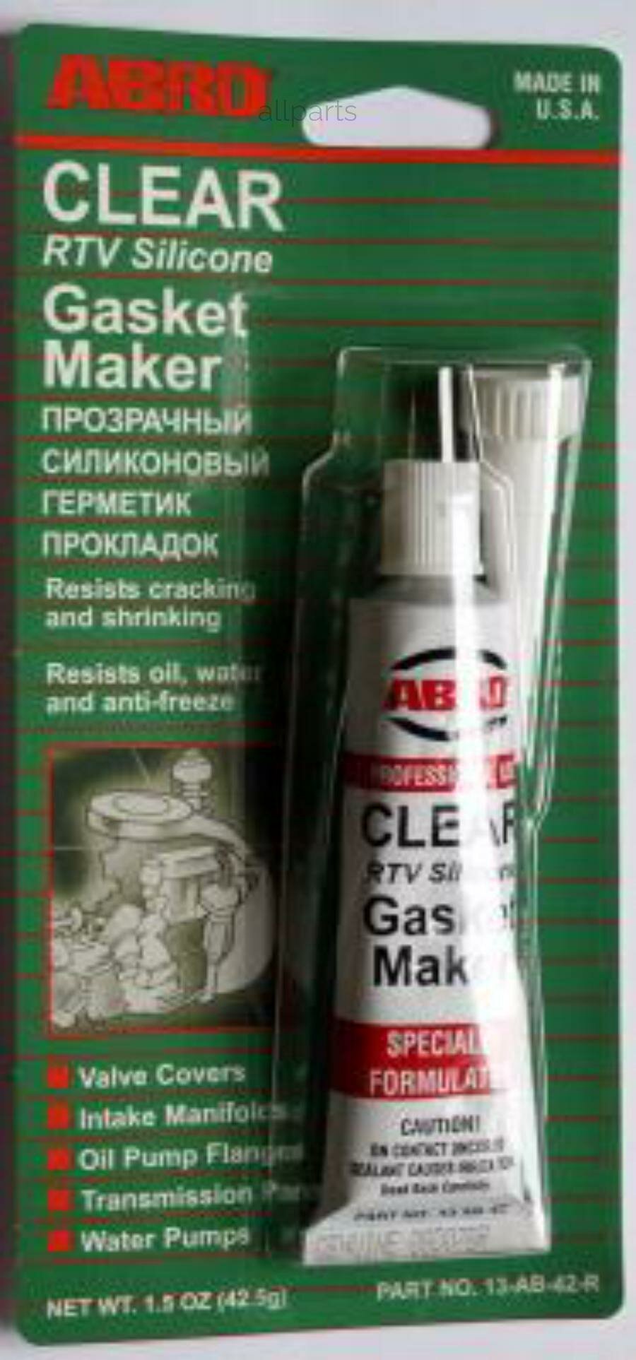 ABRO 13-AB-42-R Герметик прокладок прозрачный, США 42,5 г ABRO 13-AB-42-R ABRO 13-AB-42-R
