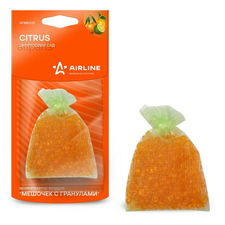 AIRLINE AFME032 ароматизатор подвесной мешочек С гранулами цитрусовый САД (AFME032)