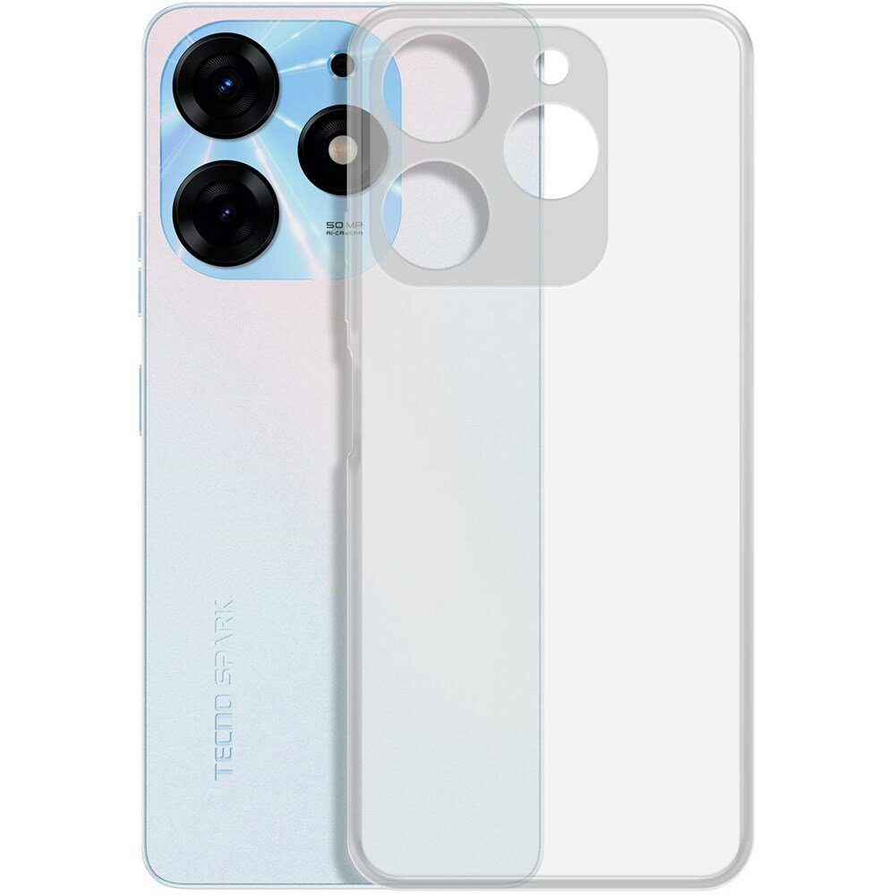 Чехол-накладка Krutoff Clear Case для TECNO Spark 10 Pro, прозрачный, термопластичный полиуретан (TPU)
