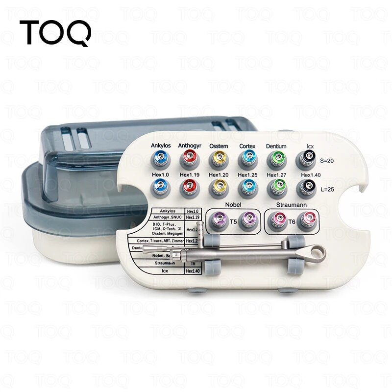 Стоматологический универсальный динамометрический ключ для имплантатов, отвертка, whole set