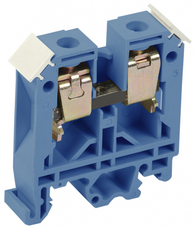 Клемма для проводов IEK / ИЭК ЗНИ-6мм2 (JXB50А), наборная винтовая, корпус огнестойкий полиамид, синий, 46х8мм, 1шт. / зажим