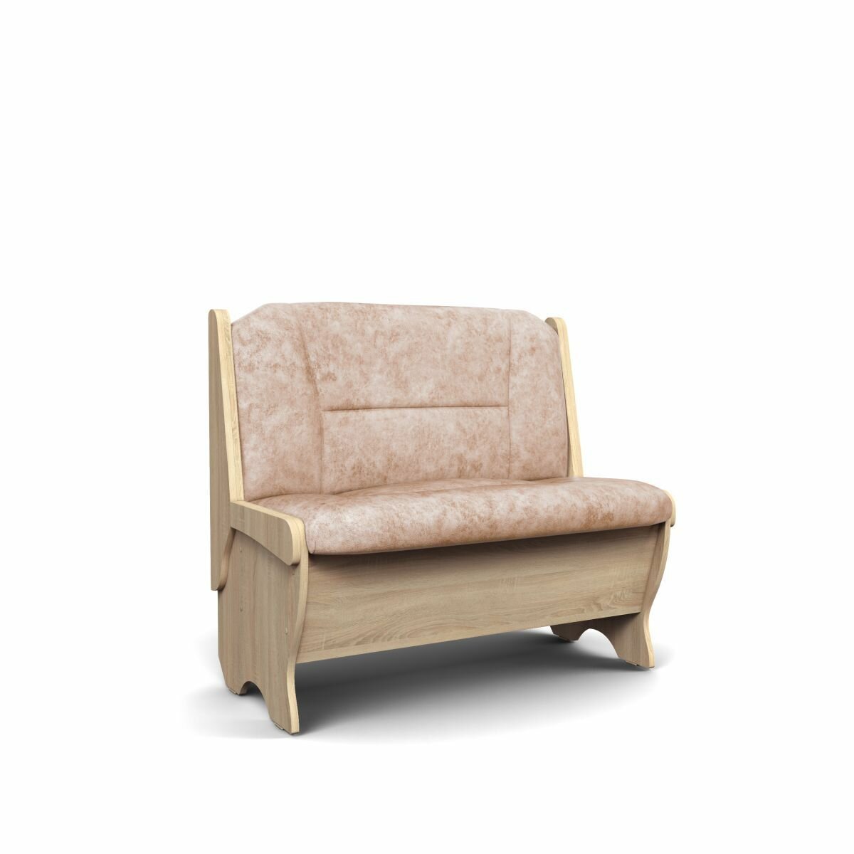 Скамья "лотос" большая (950мм) Дуб Сонома/велюр Латте (Бител)