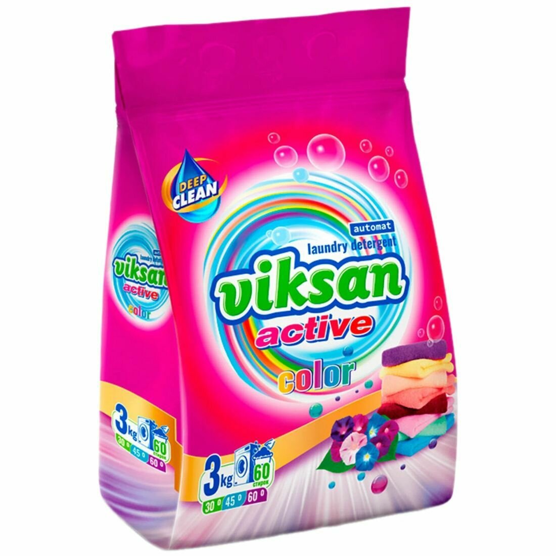 Стиральный порошок для цветного "Viksan Aktive Color Automat", пакет 3кг