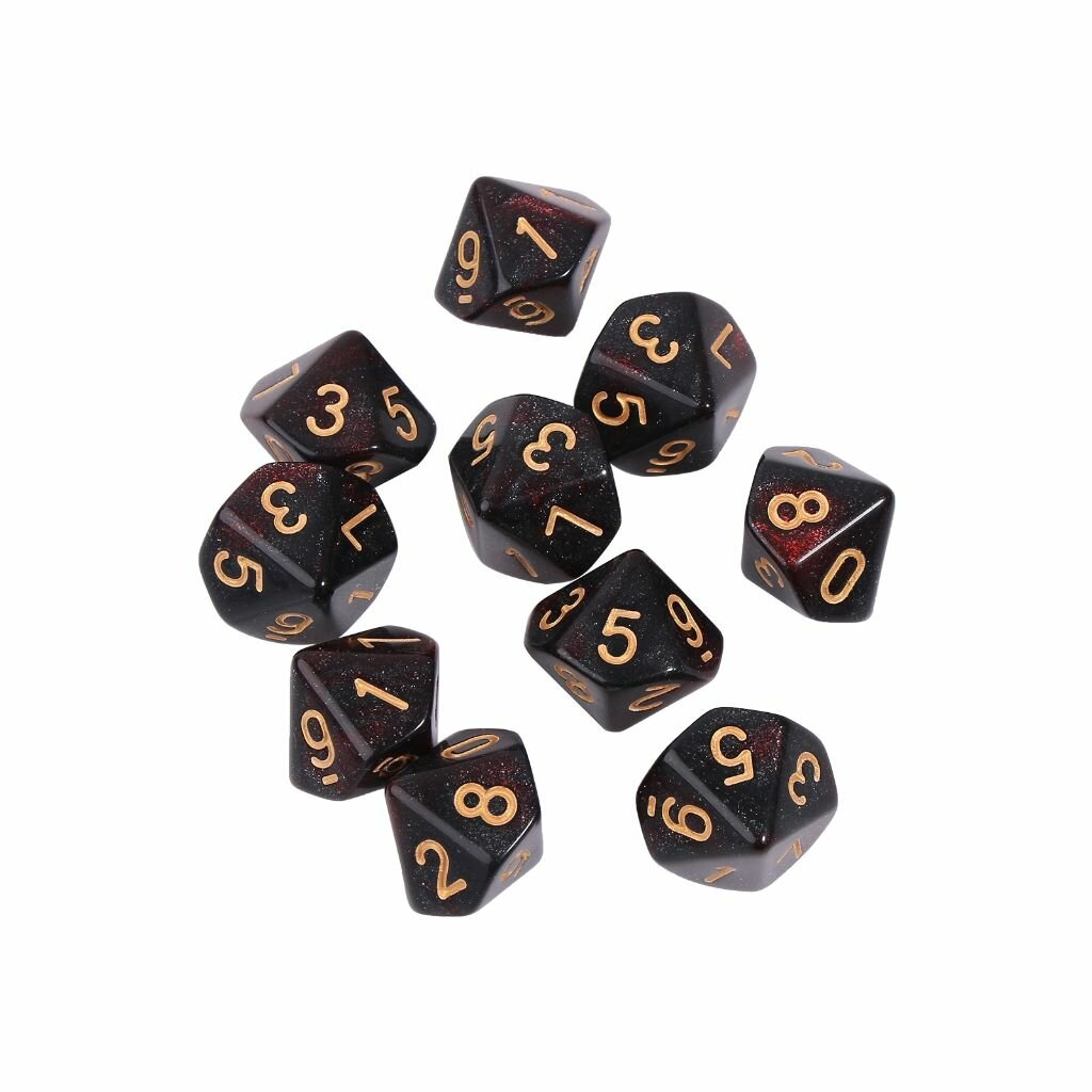 10 шт. 10-гранные кости D10 для игр 15мм