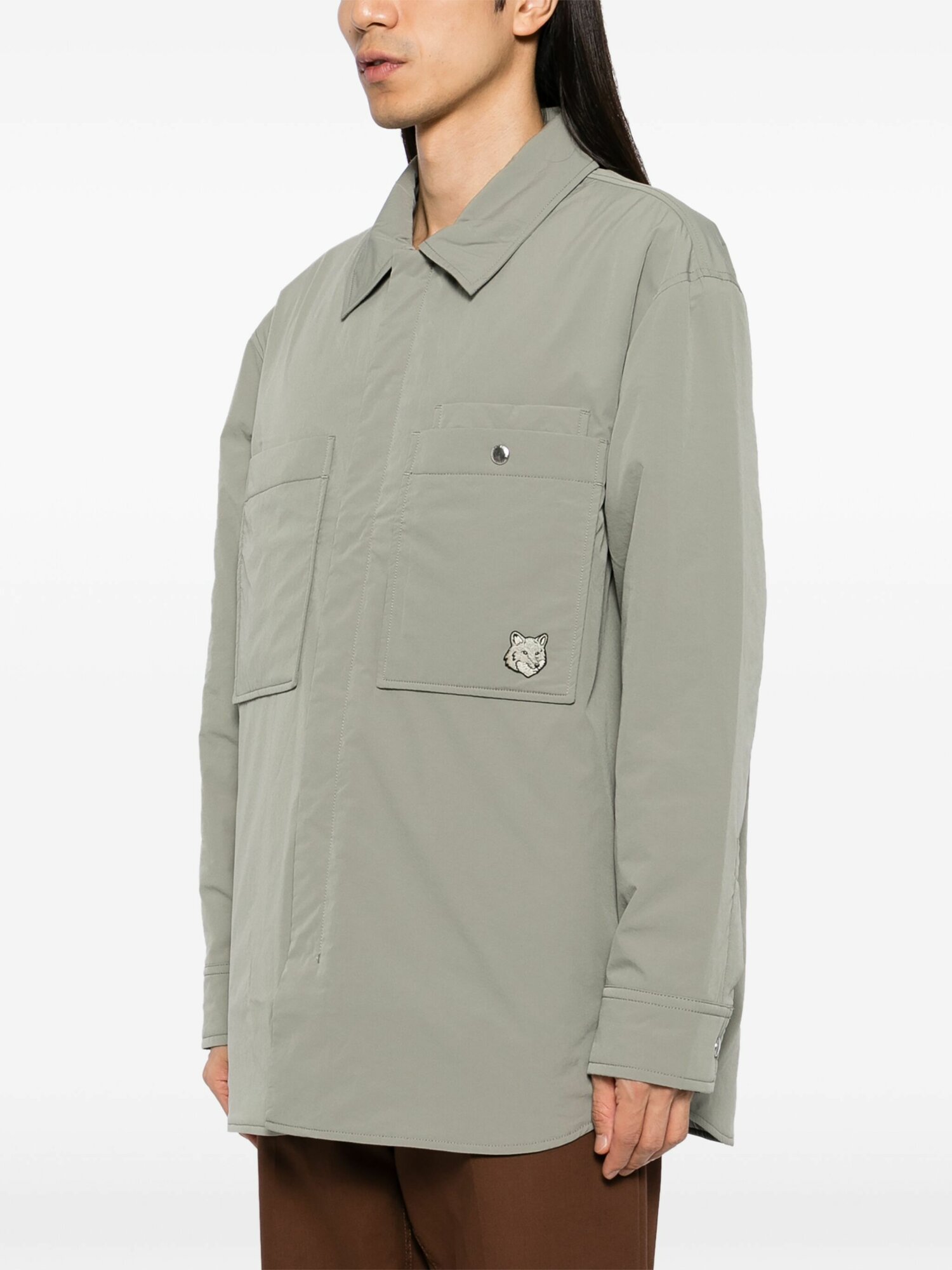 Рубашка Maison Kitsune, размер 52, green — фото 1