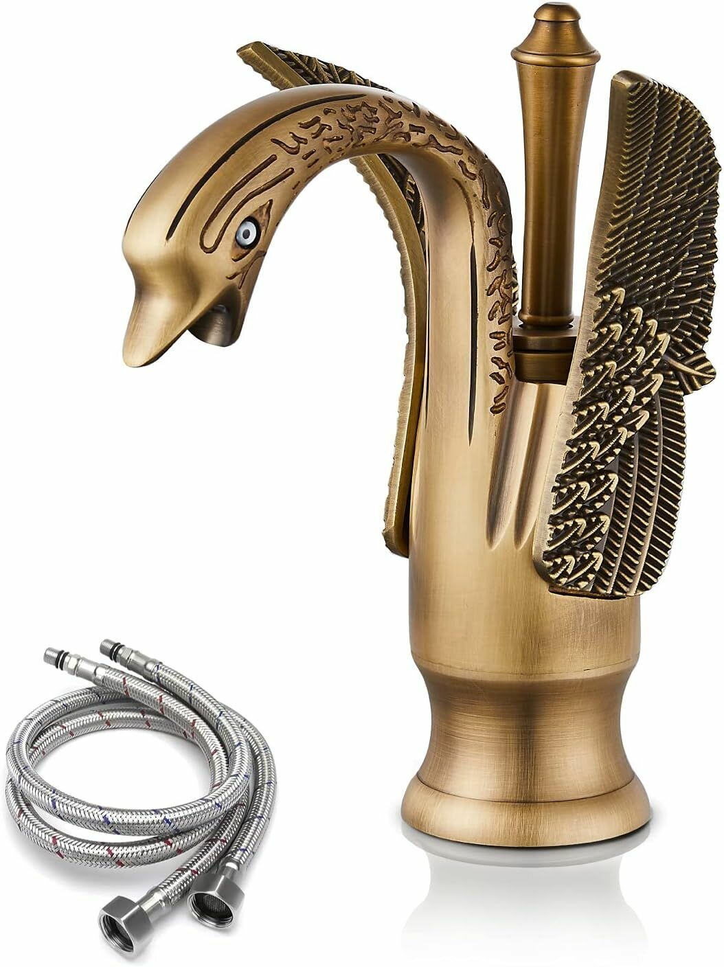 Кран для раковины в ванной комнате Swan, кран для раковины в форме лебедя с одной ручкой и одним отверстием, установка на палубе
