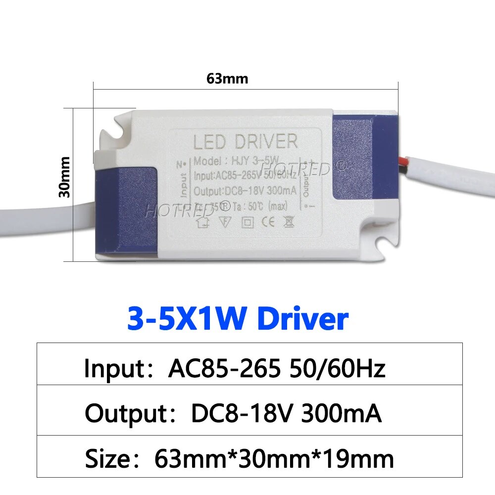 Трансформатор освещения HotRed 110В/220В DC8-18V 300mA