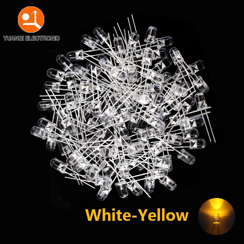 Светодиоды White-Yellow 5MM 100шт