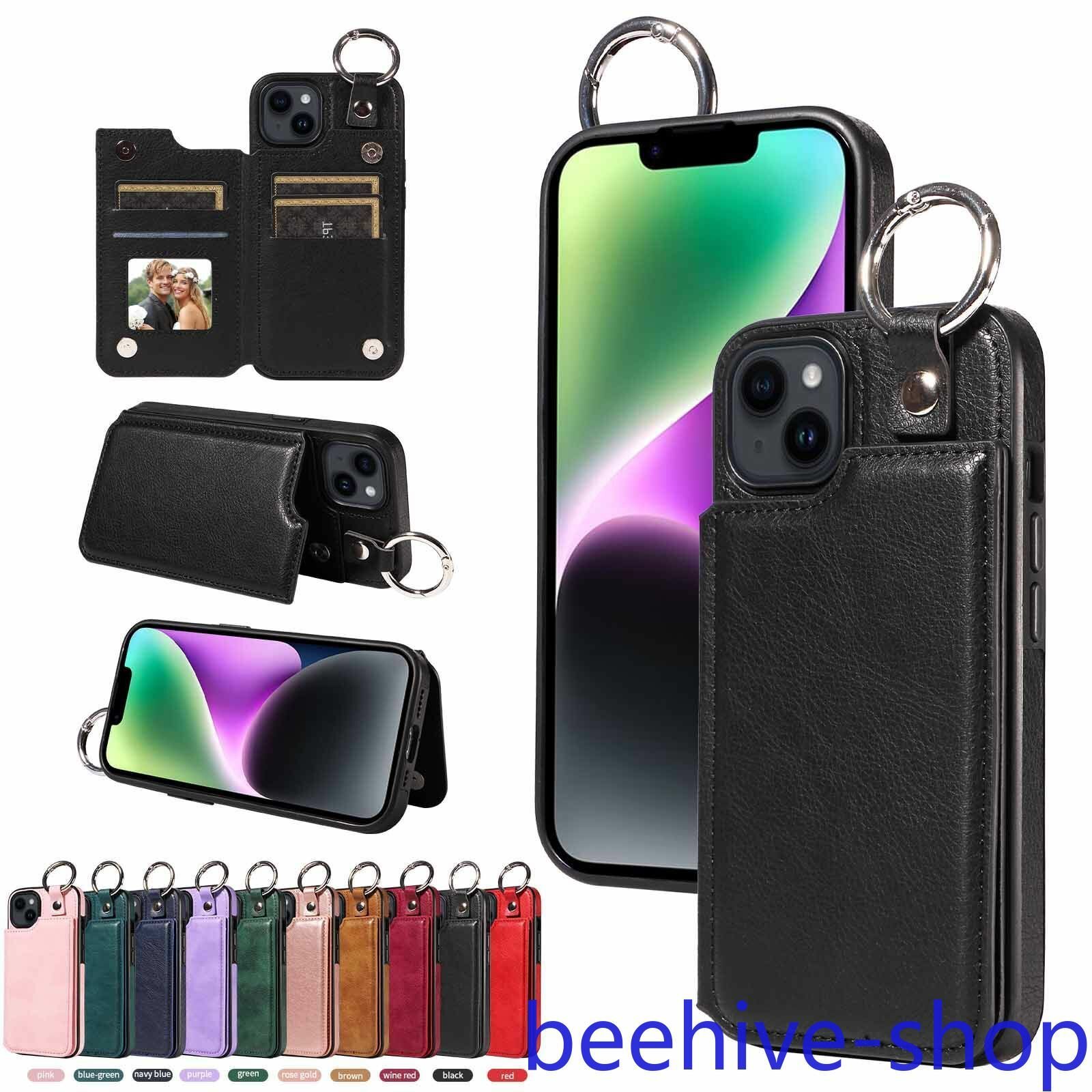 Кожаный чехол для Apple iPhone 14 (Эпл Айфон 14) с отделением для карты/ Чехол-кошелек для / Кожа высокого качества