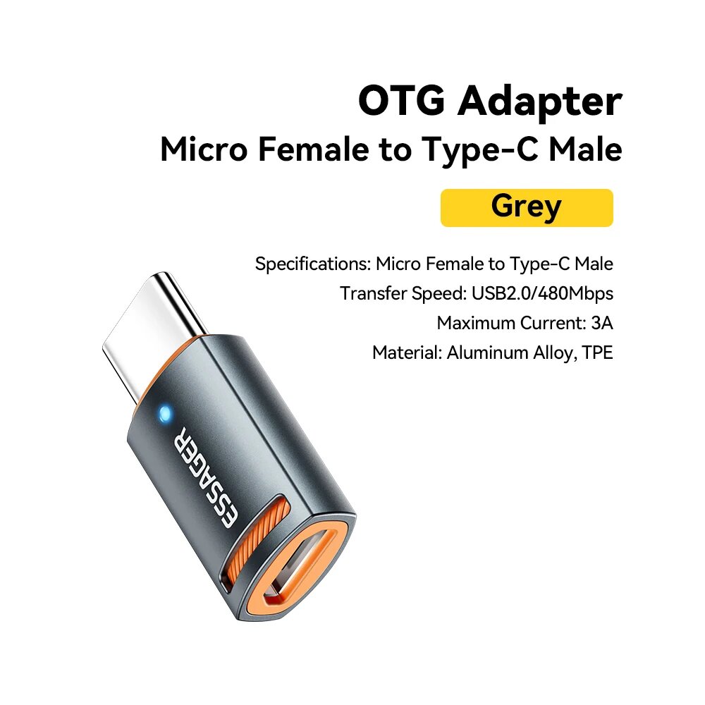 Essager USB3.0 OTG адаптер Type-C USB-A Micro Female to USB Micro iP Type-C Male Converter для Macbook Xiaomi iPhone OTG адаптер Micro to Type-C 3A
