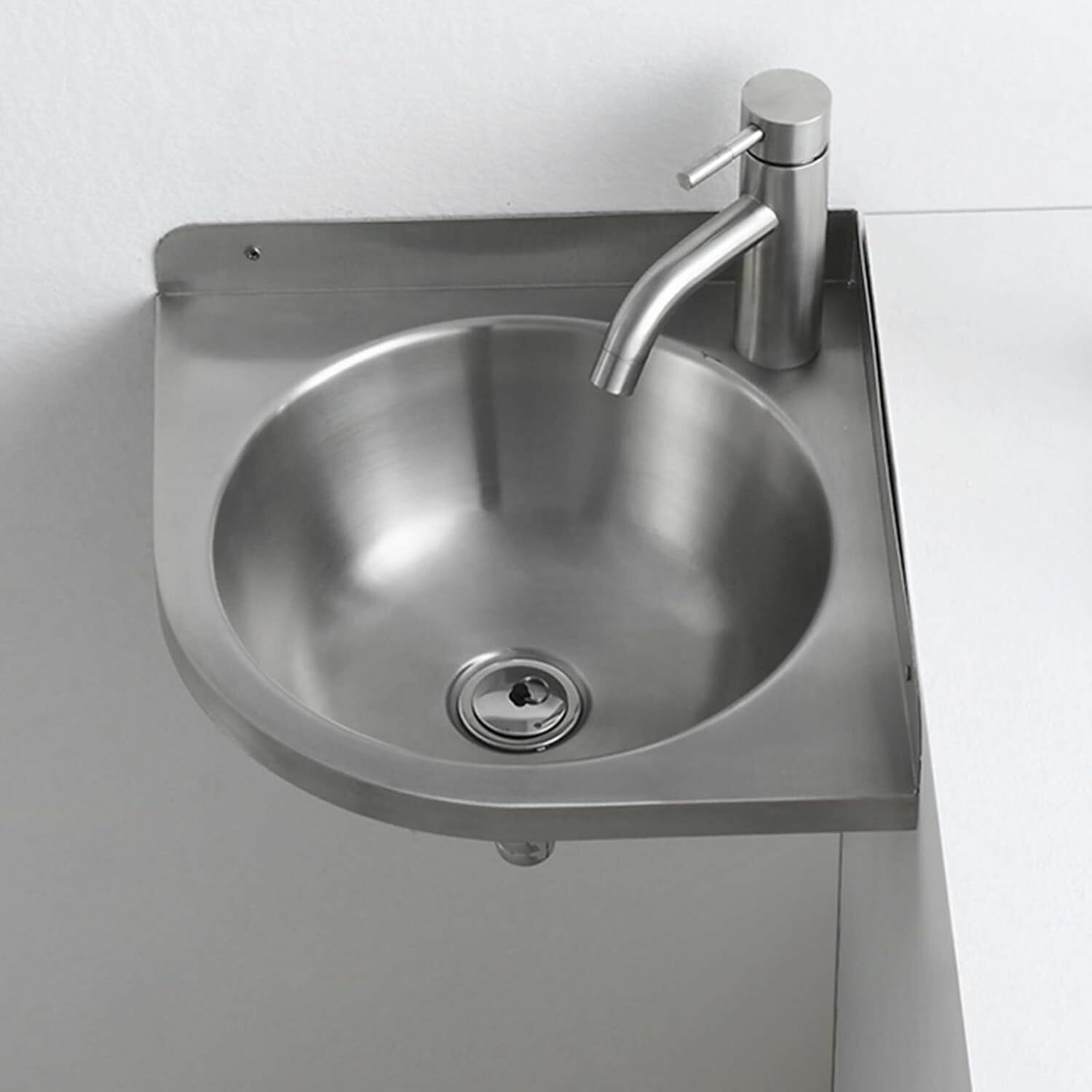 Угловой треугольный умывальник на балконе-HanMin