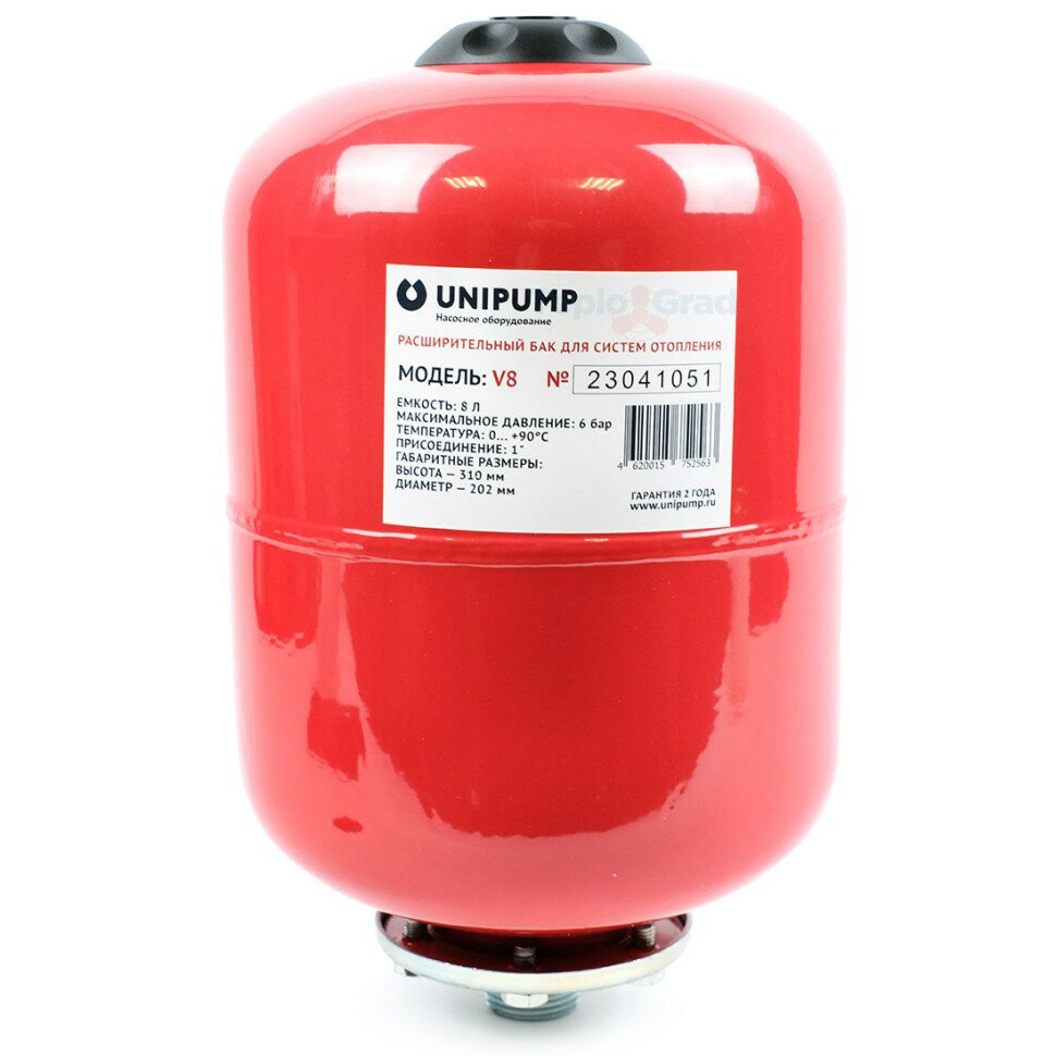 Расширительный бак 8л Unipump/UNIPRESS вертикальный